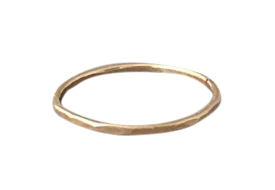 Amazon.com: Gold Fill Hammered Stackable Ring also in Rose Gold and ...