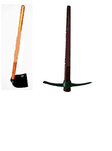 Digging Hoe Iron Steel Spade and Pickaxe Combo for Gardening (2 Set ...