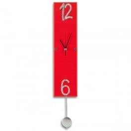 Buy Vertical Wall Clock, Red Colour Modern Design, Handmade in Spain ...