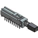 PBH6UEENAG1DBLK, Switch Push Button ON ON 6PDT Square Plunger 0.1A ...