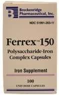 Amazon.com: Ferrex -150 Capsules, Prevents Iron Deficiency - 100 Each ...