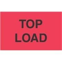 The Packaging Wholesalers 3 x 5""Top Load" Label Fluorescent Red/Black ...