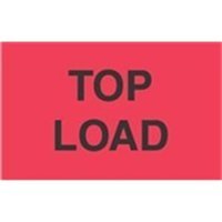 The Packaging Wholesalers 3 x 5""Top Load" Label Fluorescent Red/Black ...