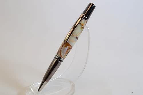 Amazon.com: Platinum and Black Titanium Elegant Twist Pen With ...