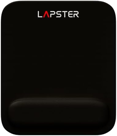 Lapster Black Ergonomic Mousepad with Gel Wrist Rest and Memory Foam ...