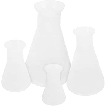 iplusmile 4Pcs Plastic Conical Flask Glass Flask Erlenmeyer Flask ...