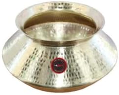 Buy Kitchen Expert - Brass Handi with Lid | 1.5 L | Hammered Shinny ...