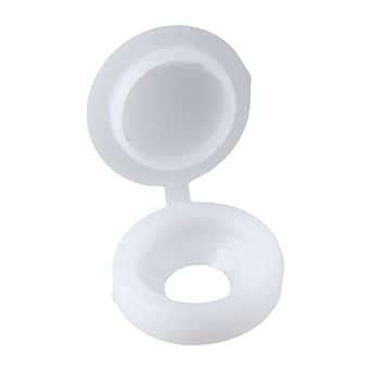 HOBBYIN 100pcs Hinged Screw Cover Caps, White Plastic Screw Caps for ...