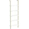 Amazon.com: aboxoo Ladder Shelf 2PCS White Marble Bookshelf 5-Tier Wall ...