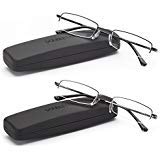 Buy DOUBLETAKE 2 Pack Half Rim Reading Glass Readers w Hard Case - 1 ...