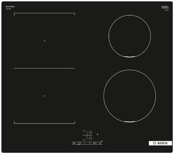 Bosch PVS611BB6E Series 4 Induction Table 60 cm Power 6900 W Black ...