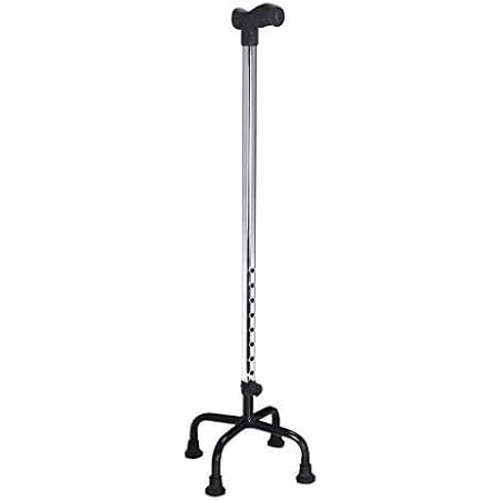 MUBBA 4 Leg Walking Stick Height Adjustable Iron Stick Quadripod Stick ...