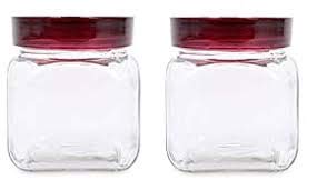 Nilkanth varni Square Glass Storage Jars Glass Bottles With Acrylic ...