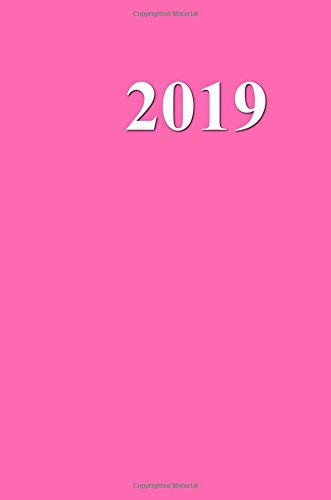 Hot Pink Color 2019 Weekly Planner Simple Plain All Pink 134 Pages ...