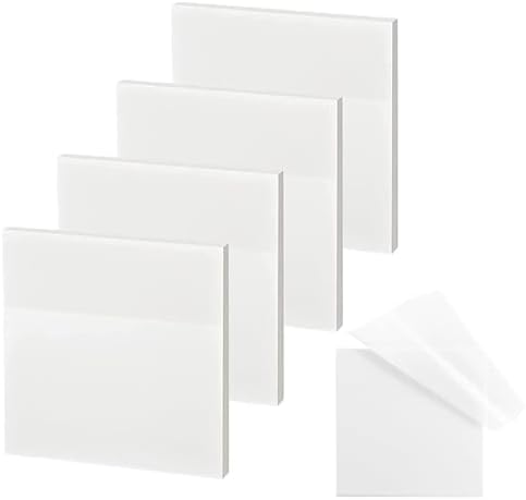 GLUN® 100 Sheets Transparent Sticky Note, Self-Sticky Note Pads, Clear ...