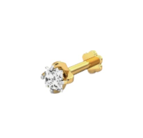 Buy DeepMines Precious 22 KT Yellow Gold Diamond Nosepin Original ...