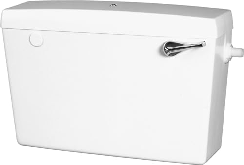 Macdee CFE41WH Elan Low Level Dual Overflow Cistern in White With Side ...