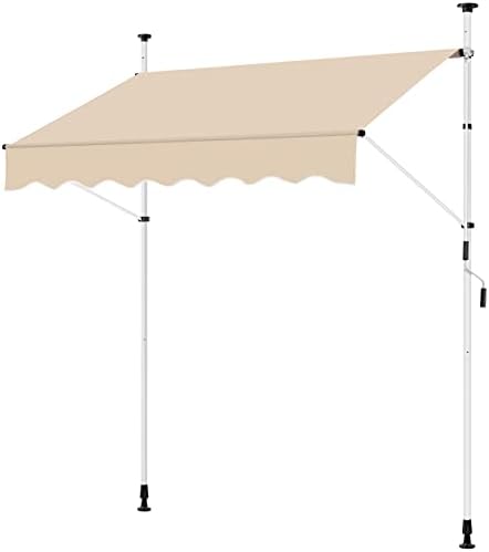 Outsunny 2 x 1.2m Free Standing Retractable Awning, Non-Screw Patio Sun ...
