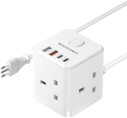 Italy Plug Adapter with 1.5M Extension Cable 3 Way 4 Fast Charging USB ...