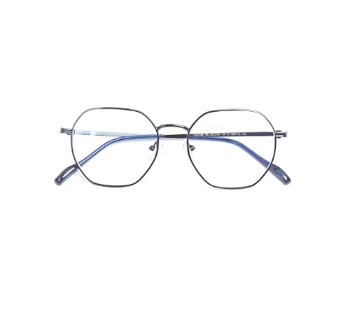 Buy Nitshwet Hexagonal Blue Cut Computer Glasses Metal Eye Frame | Zero ...