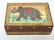 Elephant Jewelry Box / Wooden Handcrafted Decorative Box with Lid ...