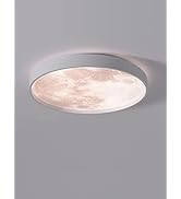 KRIPINC Ceiling Pendant Light, 3D Printing Moon Light Shade, Creative ...