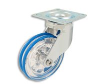 Cool Casters - Acrylic Modern Caster, Clear with Blue Rings, Chrome ...