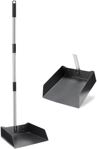 Amazon.com: ANREKEYH Dust Pan Long Handled - 42.3" Indoor Outdoor Metal ...