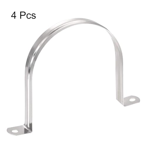 TA-VIGOR 4Pcs M100 Rigid Pipe Strap, 2 Holes 201 Stainless Steel U ...