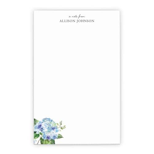 Amazon.com: Personalized Watercolor Flower Note Pad For Letter Writing ...