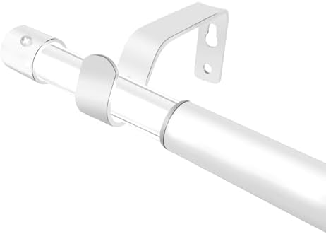 Amazon.com: trencaHK 3/4-inch Curtain Rod 109-130" in Length, White ...