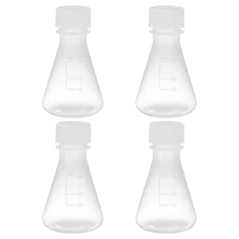PATIKIL Erlenmeyer Flask, 4 Pcs 50ml Narrow Mouth Graduated Flasks with ...