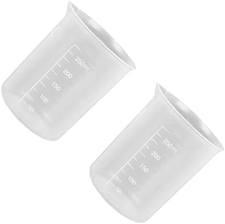 2 Pcs 250 ML Transparent Measuring Jugs PP Plastic Graduated Beakers ...