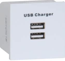 Hager WMMUSB Double USB Chargeur Socket Euromodule Blanc 1,8 A : Amazon ...