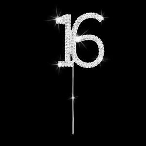 Rhinestone Sixteen 16 16th Birthday Cake Topper Party Decoration ...