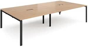 Office Monster Murray rectangular boardroom table 3200mm x 1600mm with 2 cutouts 272mm x 132mm ...