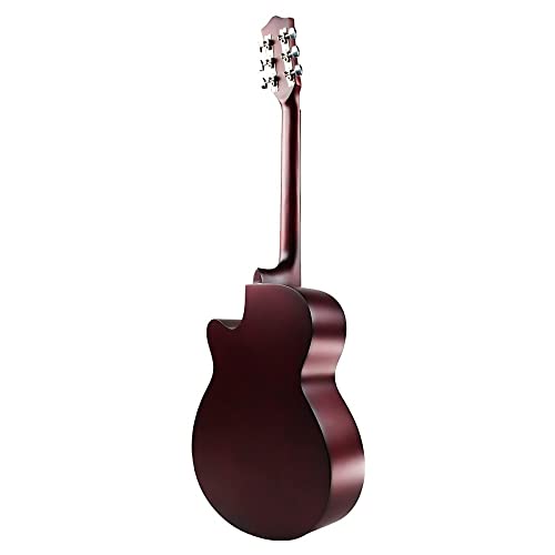 Henrix 40C 40 Inches Basswood Cutaway Acoustic Guitar with Dual Action ...