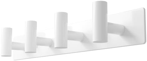 Amazon.com: GWAAZXGZ White Wall Mounted Coat Rack – 4 T-Shaped Hooks on ...