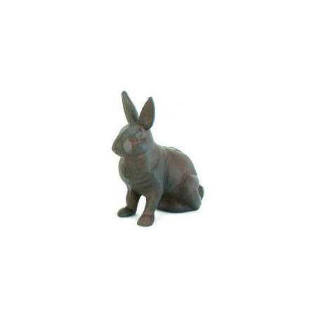 Amazon.com : Cast Iron Sitting Bunny Rabbit Garden Patio Yard Large ...
