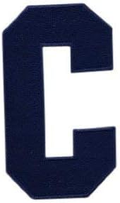 Amazon.com: Hockey Style Patch Navy Blue C Patch (Captain) Iron On for ...