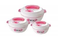 Buy Nayasa casserole set Elegance 3pcs 1500,2000,2500ML Pink Online at ...