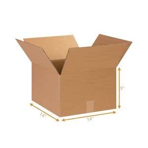 Flexi Box 5 Ply Double wall 14 x 14 x 9 Inch Count 50 Corrugated Brown ...