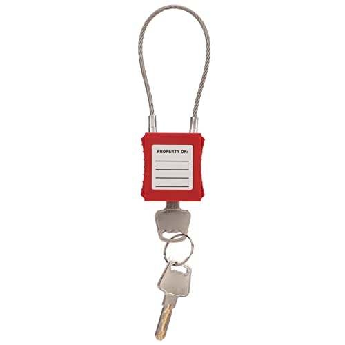 Lockout Tagout Safety Padlock, 85mm Shackle Steel Cable Locks with 2 ...