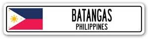 Amazon.com - Pack of 4-2'' Stickers - BATANGAS, Philippines Street Sign ...