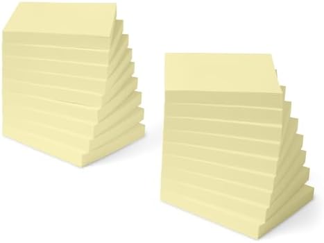Amazon Basics Sticky Notes, Self-Stick Pads,7.62cm x 7.62cm, Yellow, 18 ...