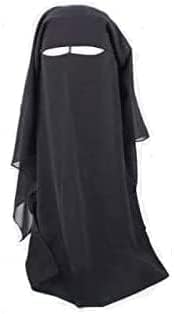 Niqab face veil 3 layer burka face veil muslim black niqab for women ...