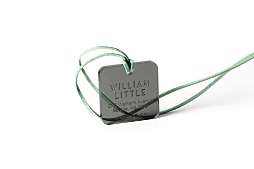 Amazon.com: Engraved Acrylic Luggage Tag - Square A1 (White) : Clothing ...