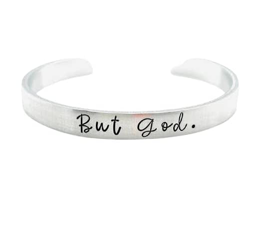 Amazon.com: But God., Hand Stamped Christian Bracelet, Faith Gift ...