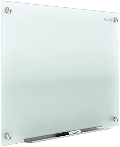 Quartet Magnetic Glass Dry Erase White Board, 4' x 3' Whiteboard, Infinity Frameless Mounting ...