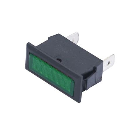 Rectangle Panel Indicator Light 240V AC 6A Ampere (Green) 0.42" x 1.25 ...